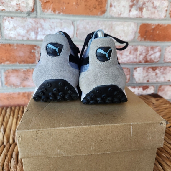 Puma | Shoes | Suede Puma Mens Light Blue And Black Sneakers | Poshmark